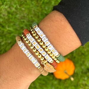 Fall Thanksgiving Bracelet Set Jewelry Thankful Grateful Blessed Gold ...