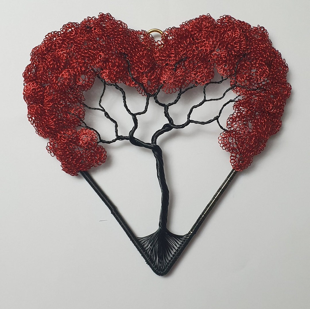 Heart Wire Tree of Life Sculpture - Etsy