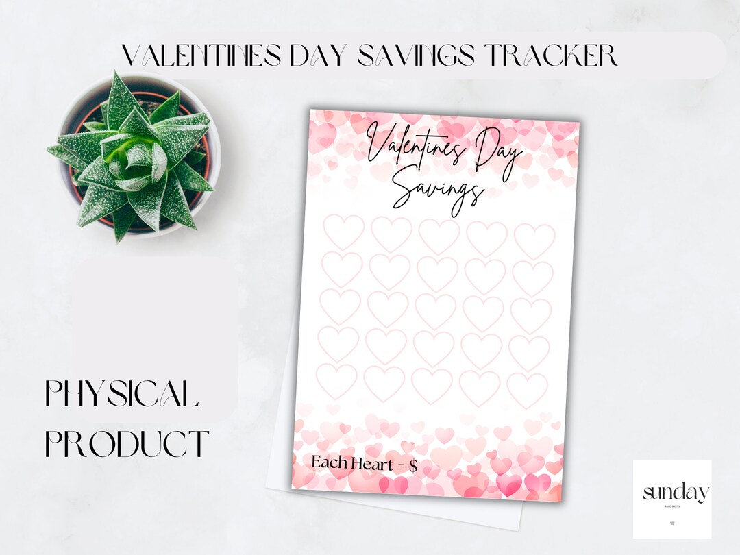 Valentines Day Savings Challenge, Valentines Day Savings Tracker, A6 ...