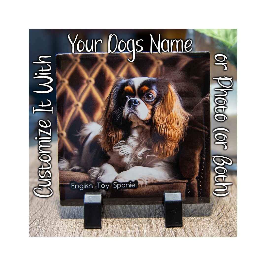 Dog Breed Tiles: English Toy Spaniel, 4.25 Ceramic Tile, Customized ...
