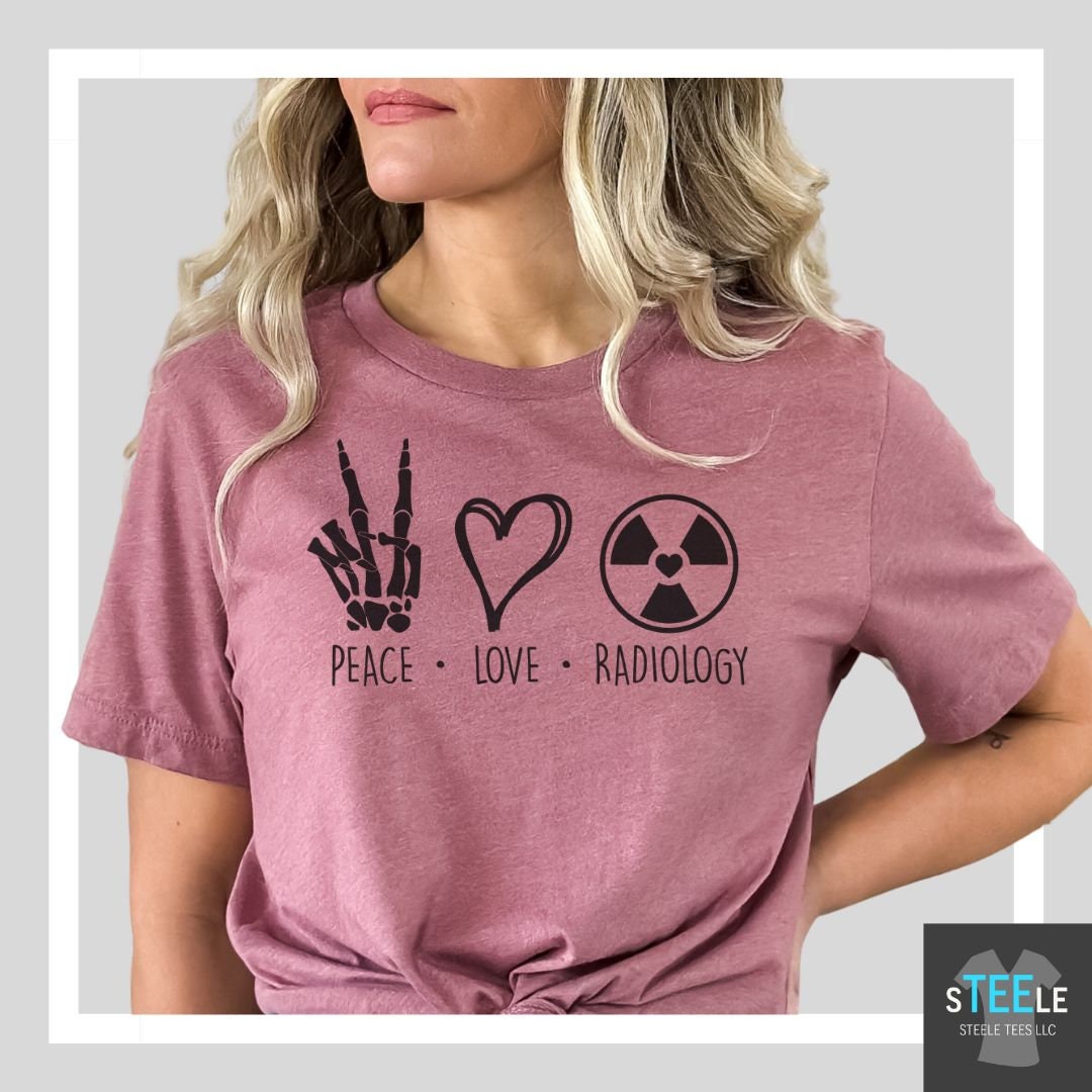 Peace Love Radiology Tee / Heart Beat Shirt / Rad Tech Tee / - Etsy España
