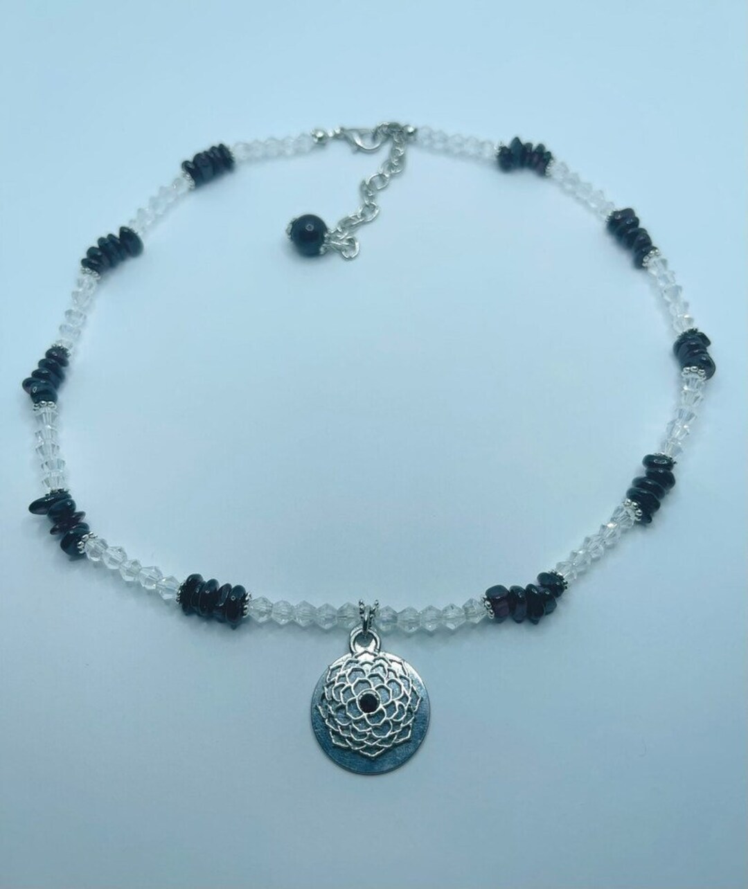 Garnet Crystals and Chakra Healing Necklace/ Choker / Glitzy/ Healing ...