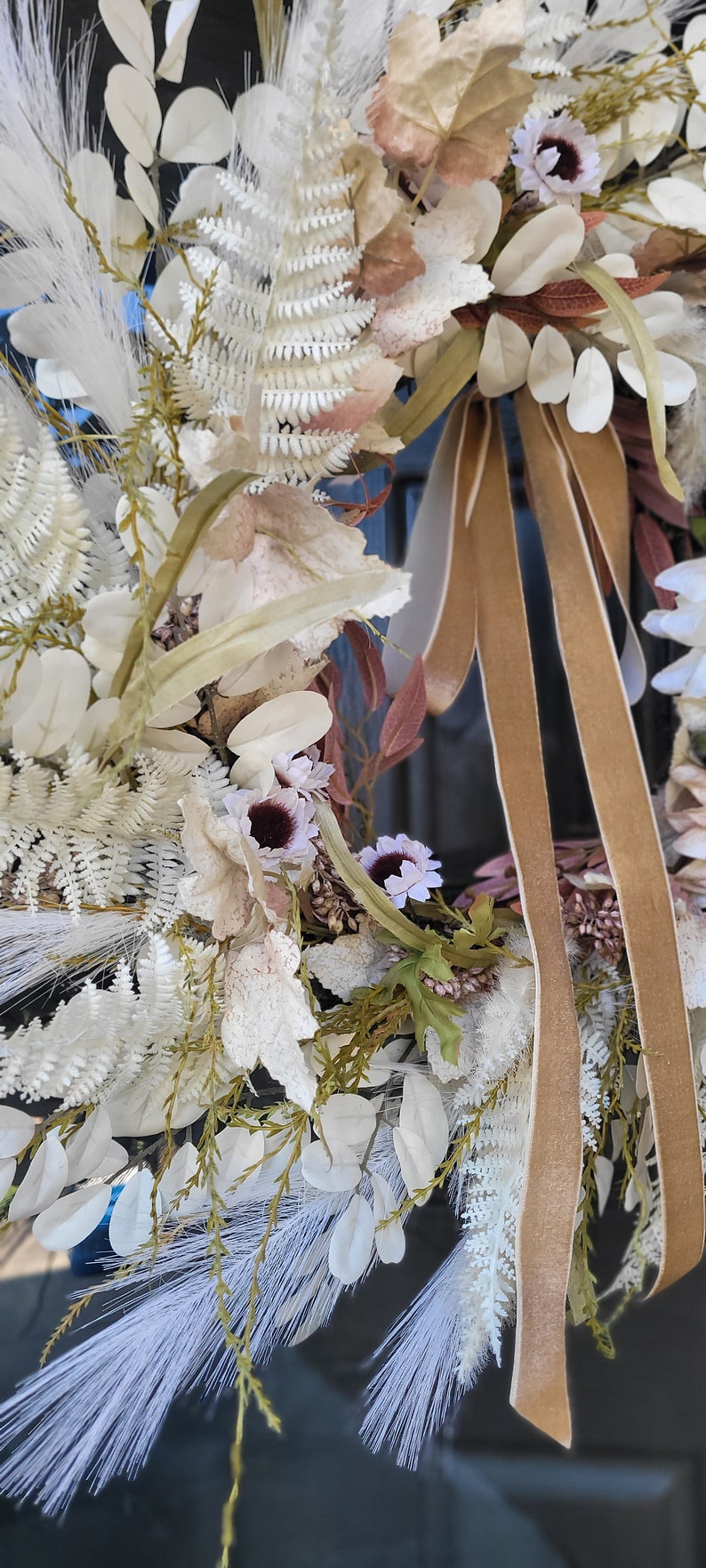 Neutral Fall Sunflower Wreath for Door, Wildflower Wreath, Cream and ...