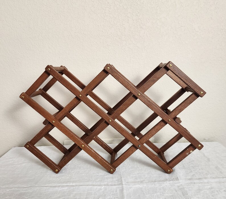 Vintage Wooden Foldable Wine Rack - Etsy