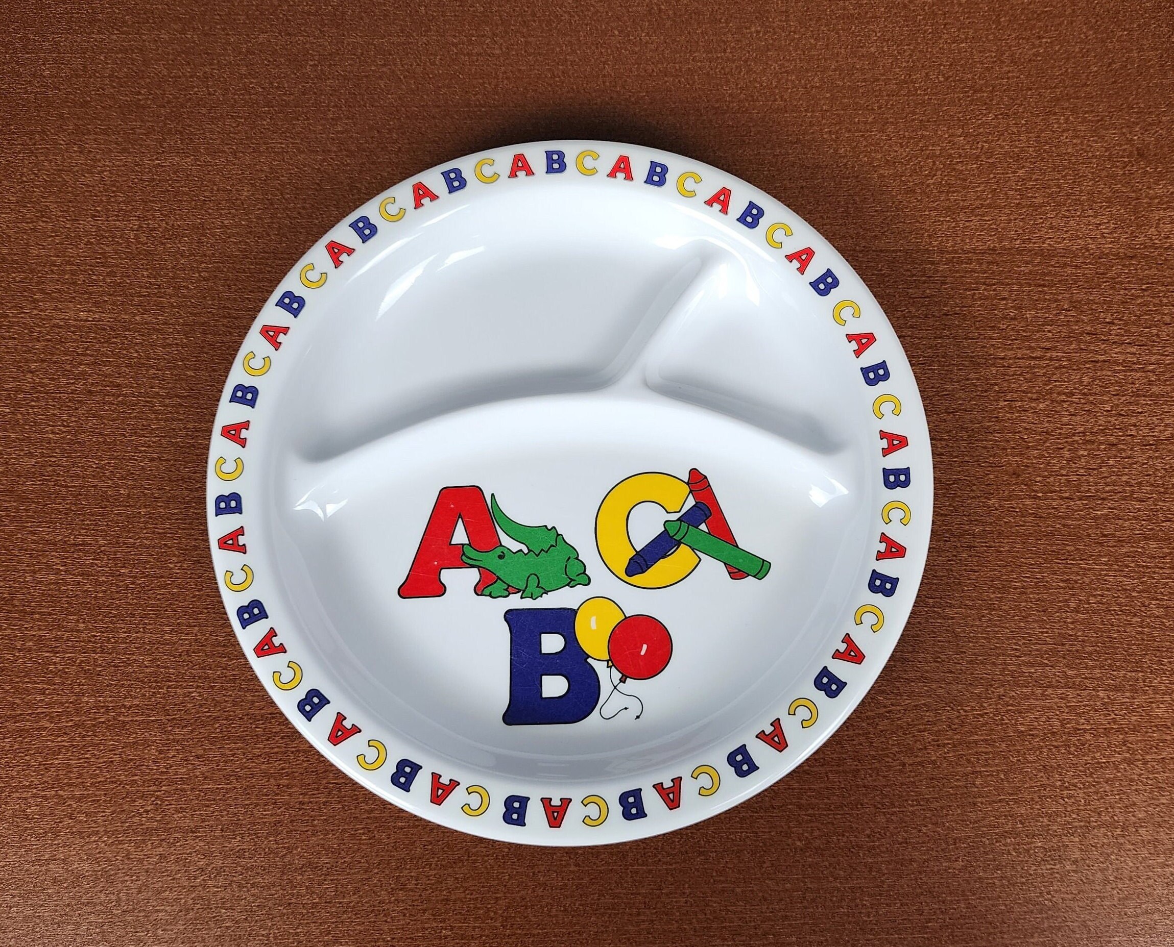 Vintage Parenting Alphabet Plate ABC Divided Plastic Plate - Etsy