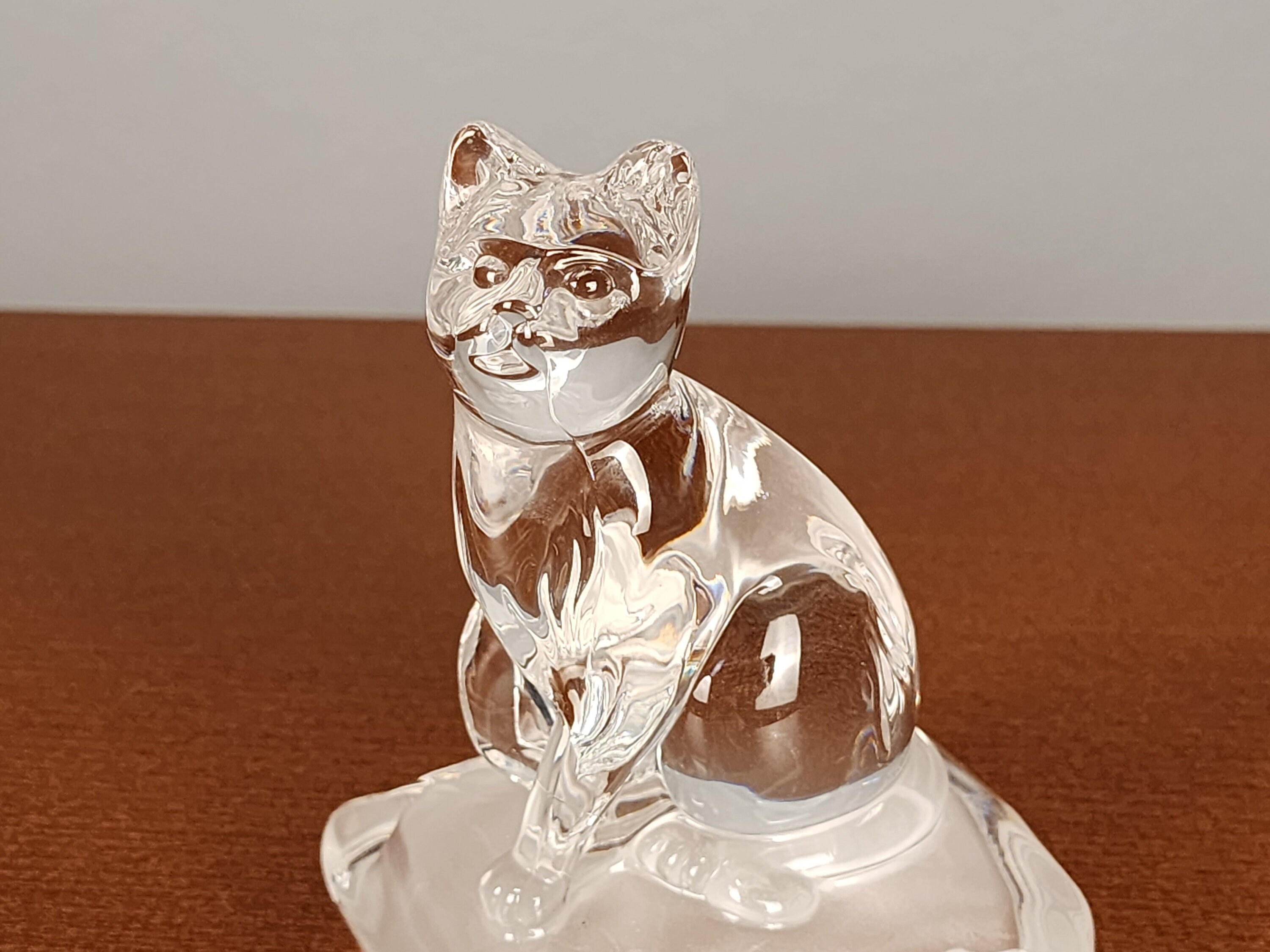 Vintage Crystal Clear Glass Cat Figurine Sitting Cat Art - Etsy