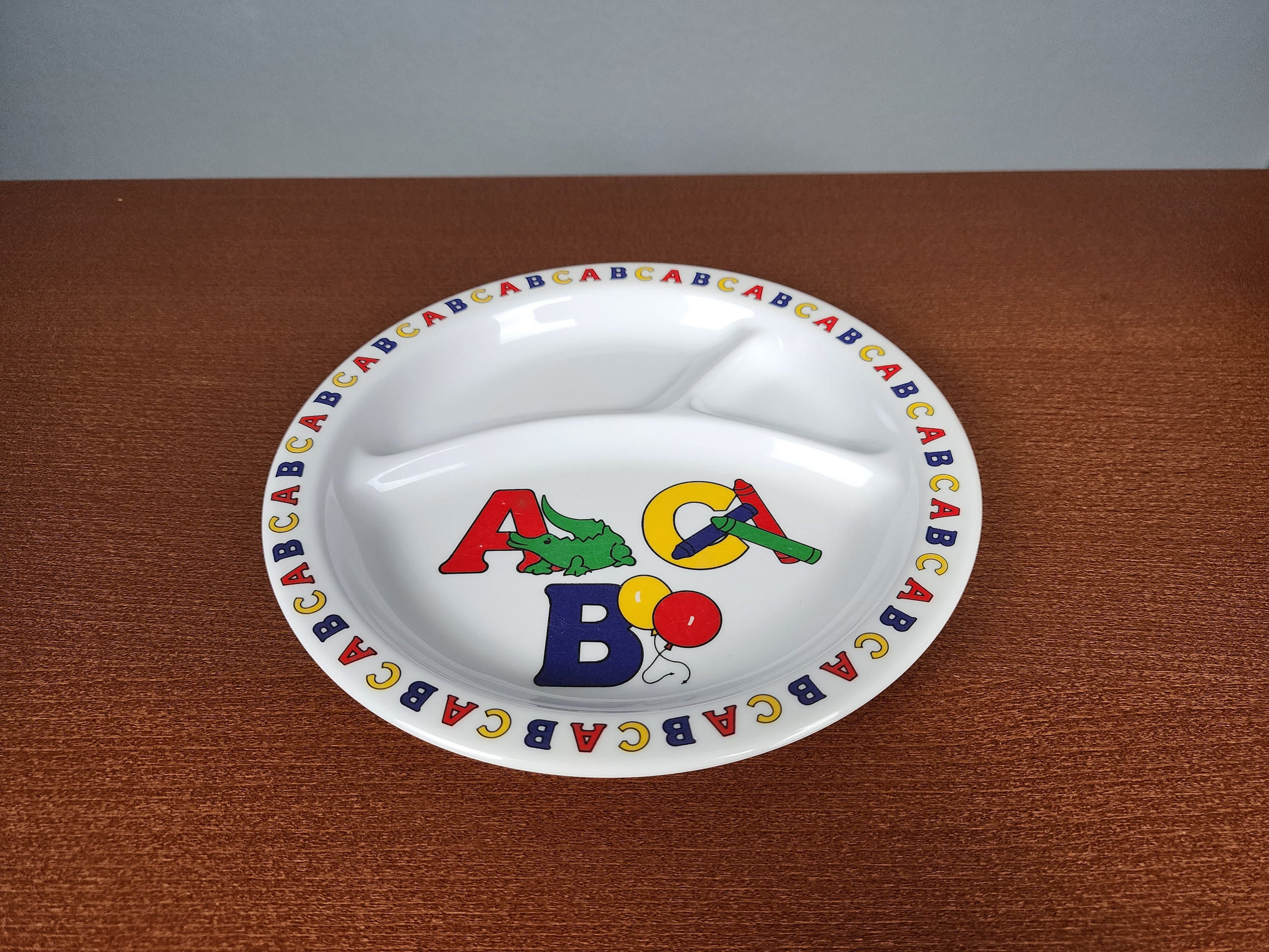Vintage Parenting Alphabet Plate ABC Divided Plastic Plate - Etsy