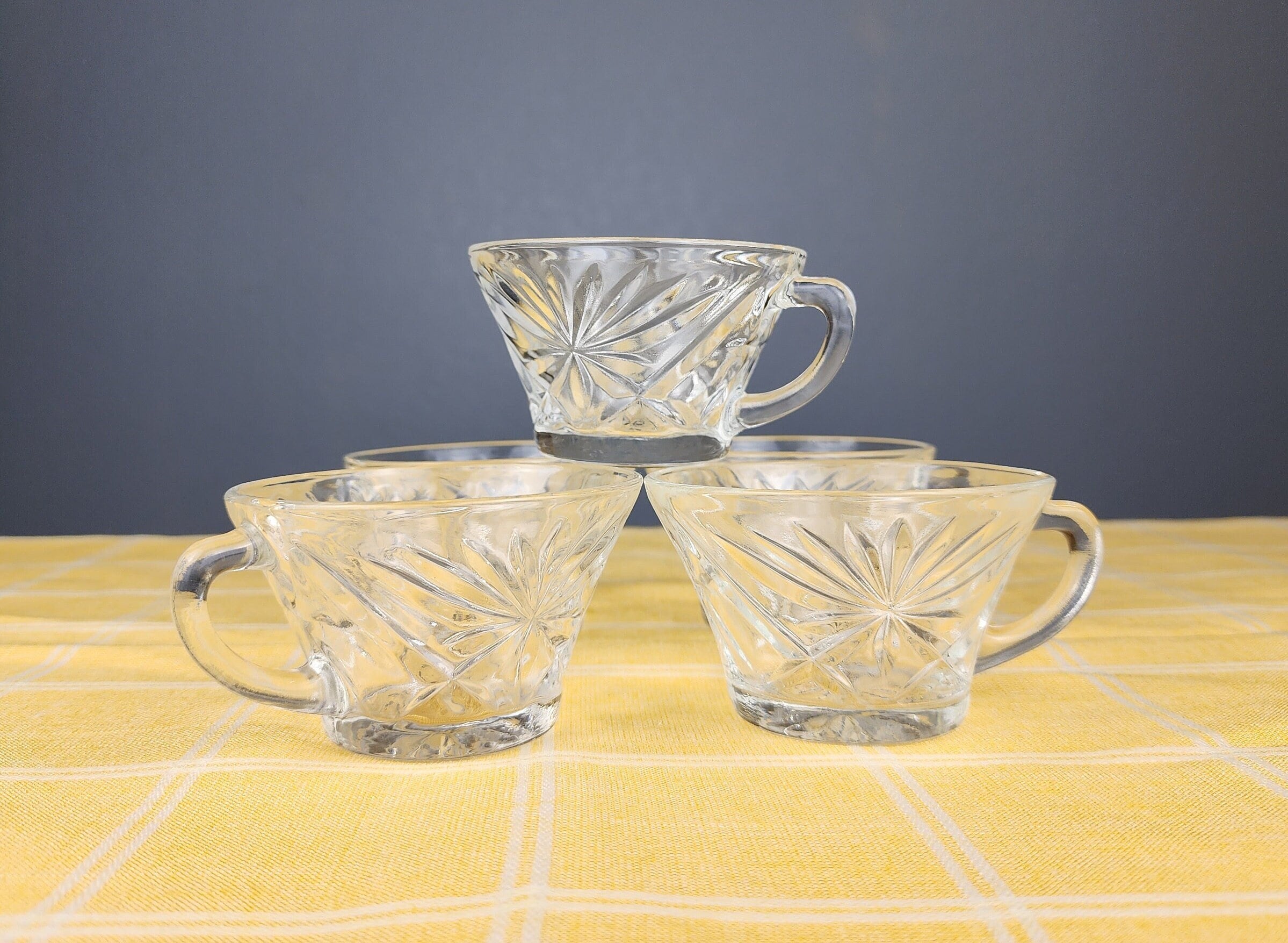 Vintage Anchor Hocking Clear Punch Cups, Glass Mugs, Set of 5 - Etsy