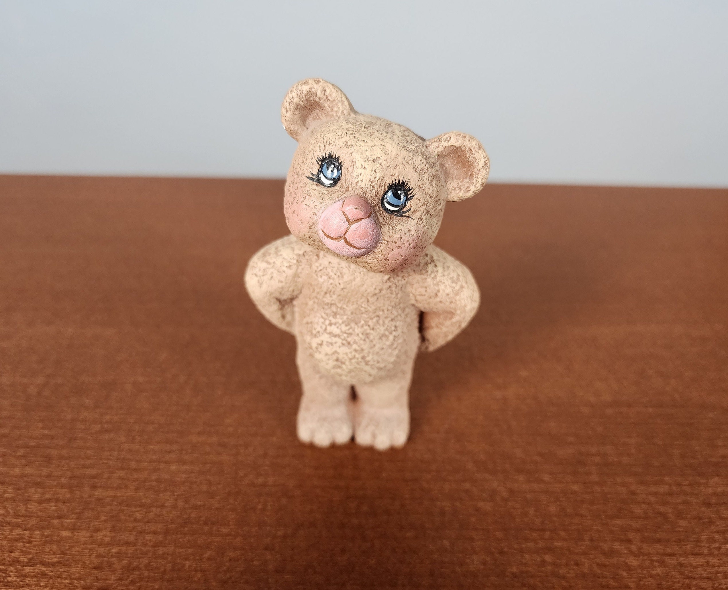 Vintage Ceramic Teddy Bear Miniature Bear Figurine Signed JC - Etsy