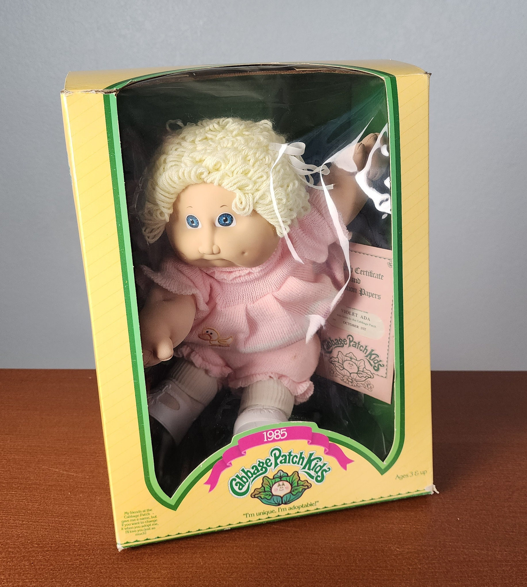 Vintage 1985 Cabbage Patch Doll in Original Box, Coleco Blonde Hair Blue Eye Doll - Etsy
