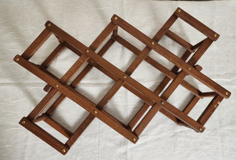 Vintage Wooden Foldable Wine Rack - Etsy