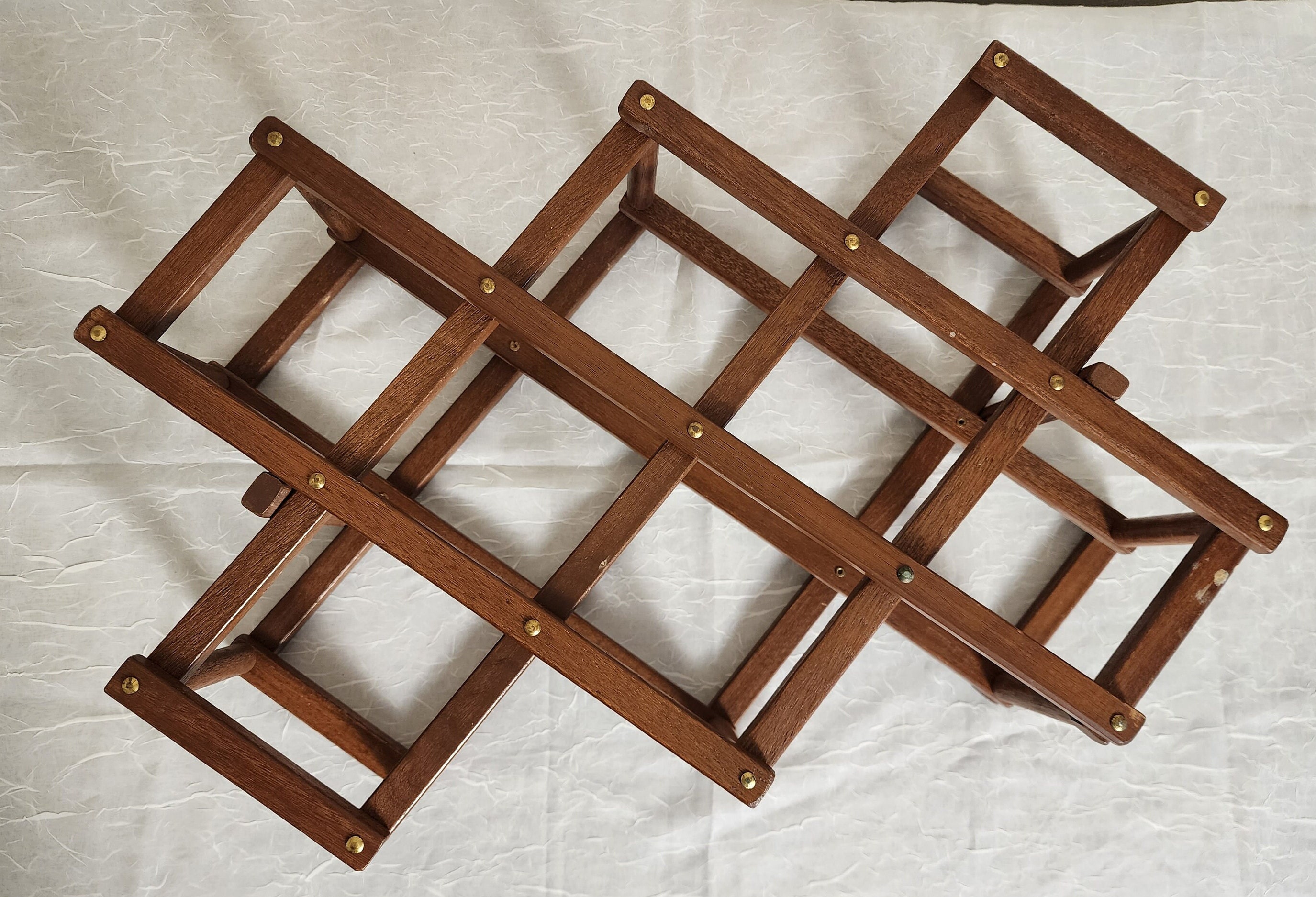 Vintage Wooden Foldable Wine Rack - Etsy