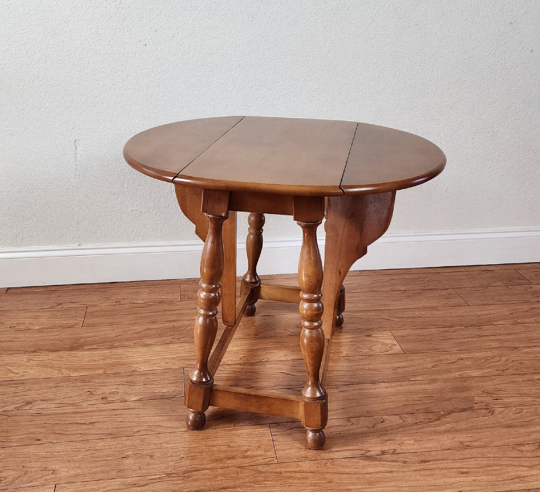Vintage 1970s Arts and Craft End Table With Drop Leaf, Mid Century ...