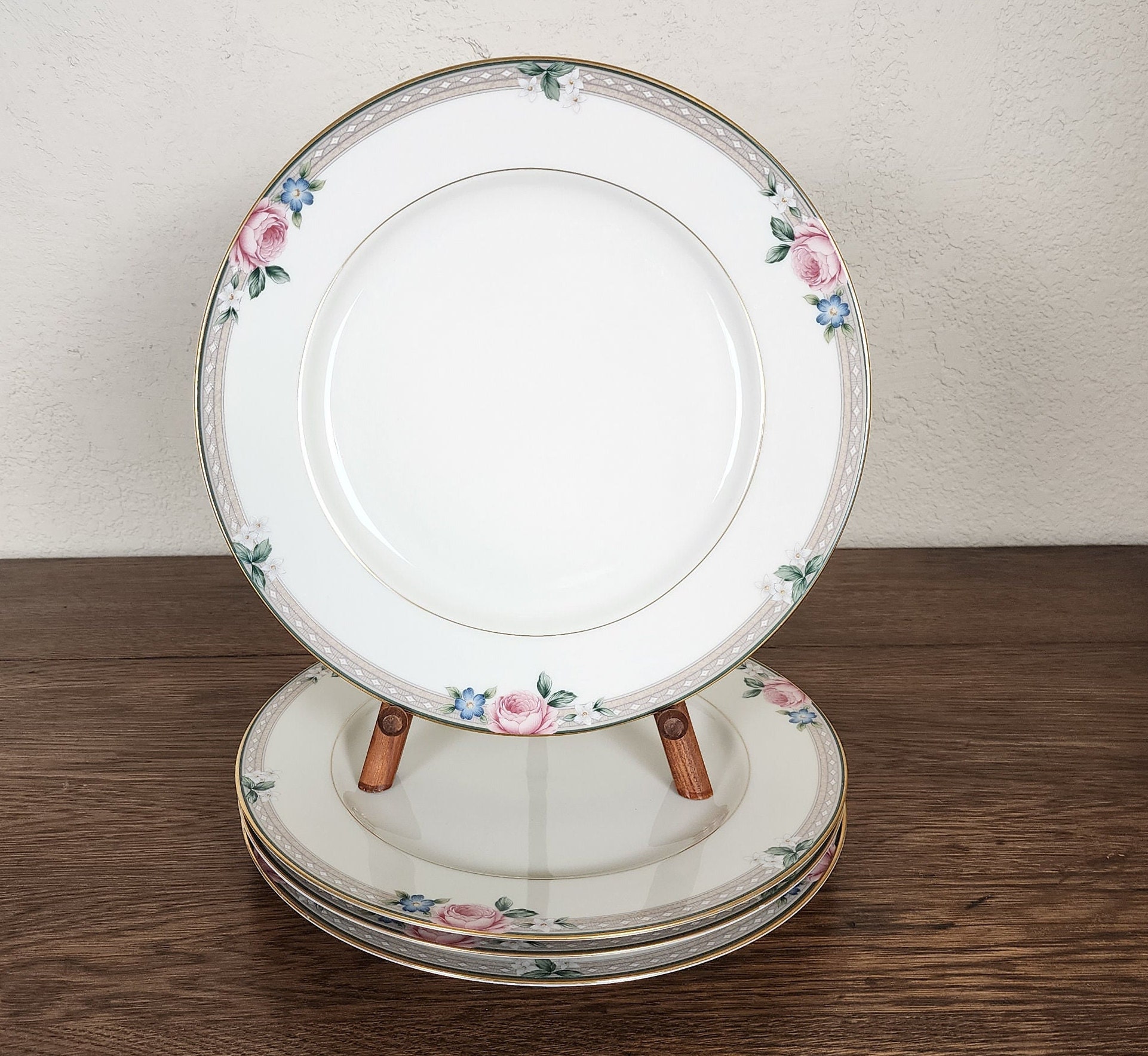 Vintage Mikasa Regency Rose Fine China, Gold Trimmed Dinnerware, Made ...