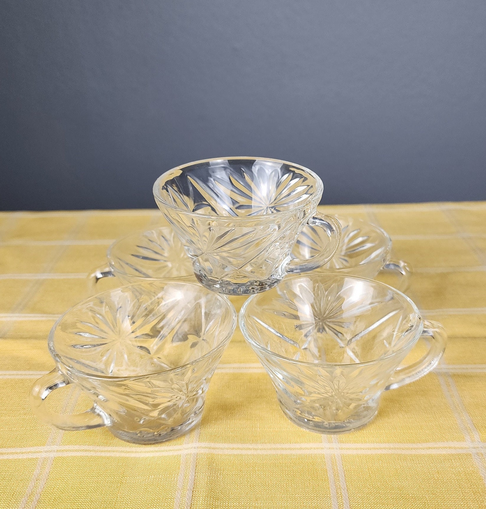 Vintage Anchor Hocking Clear Punch Cups, Glass Mugs, Set of 5 - Etsy