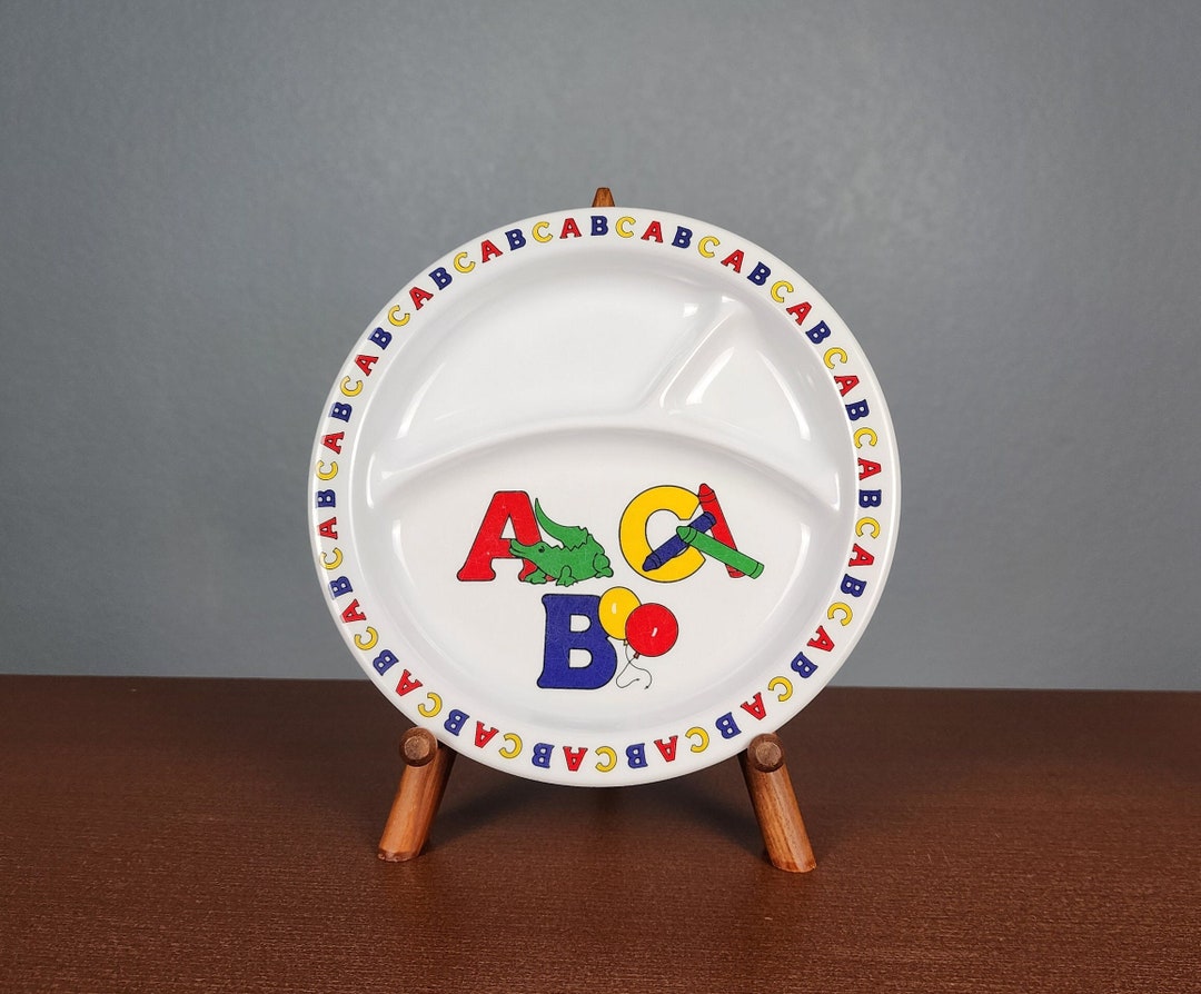 Vintage Parenting Alphabet Plate ABC Divided Plastic Plate - Etsy