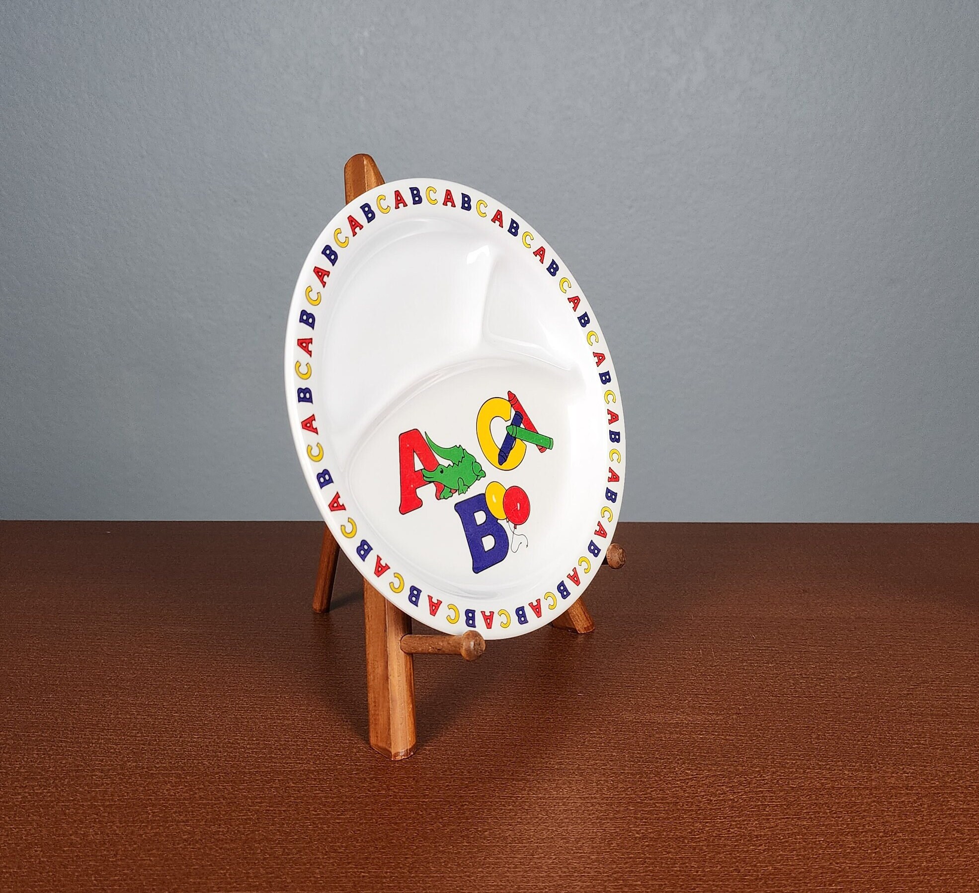 Vintage Parenting Alphabet Plate ABC Divided Plastic Plate - Etsy