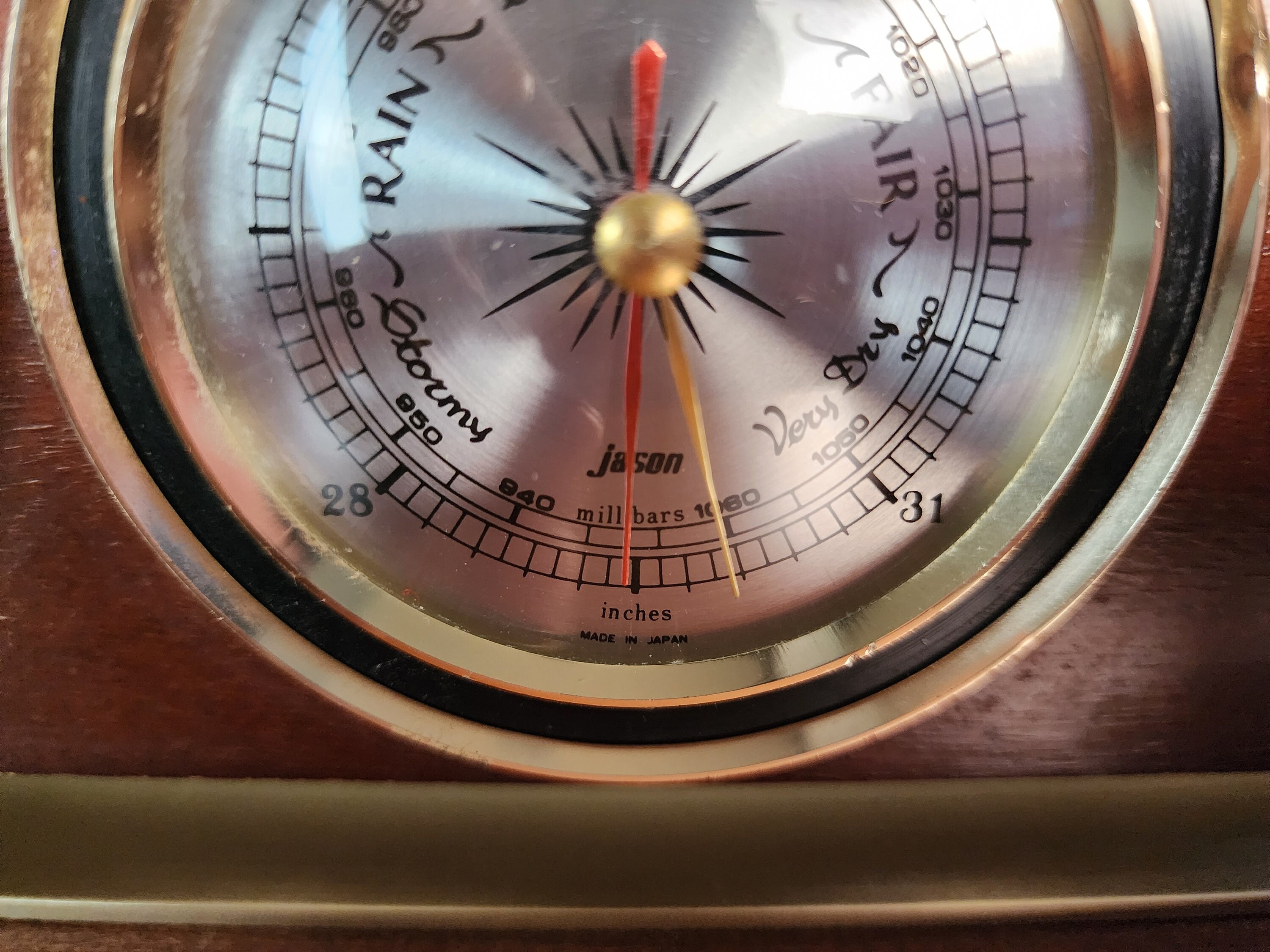 Vintage 70s Jason Barometer Temperature Humidity Desktop Shelf Weather ...