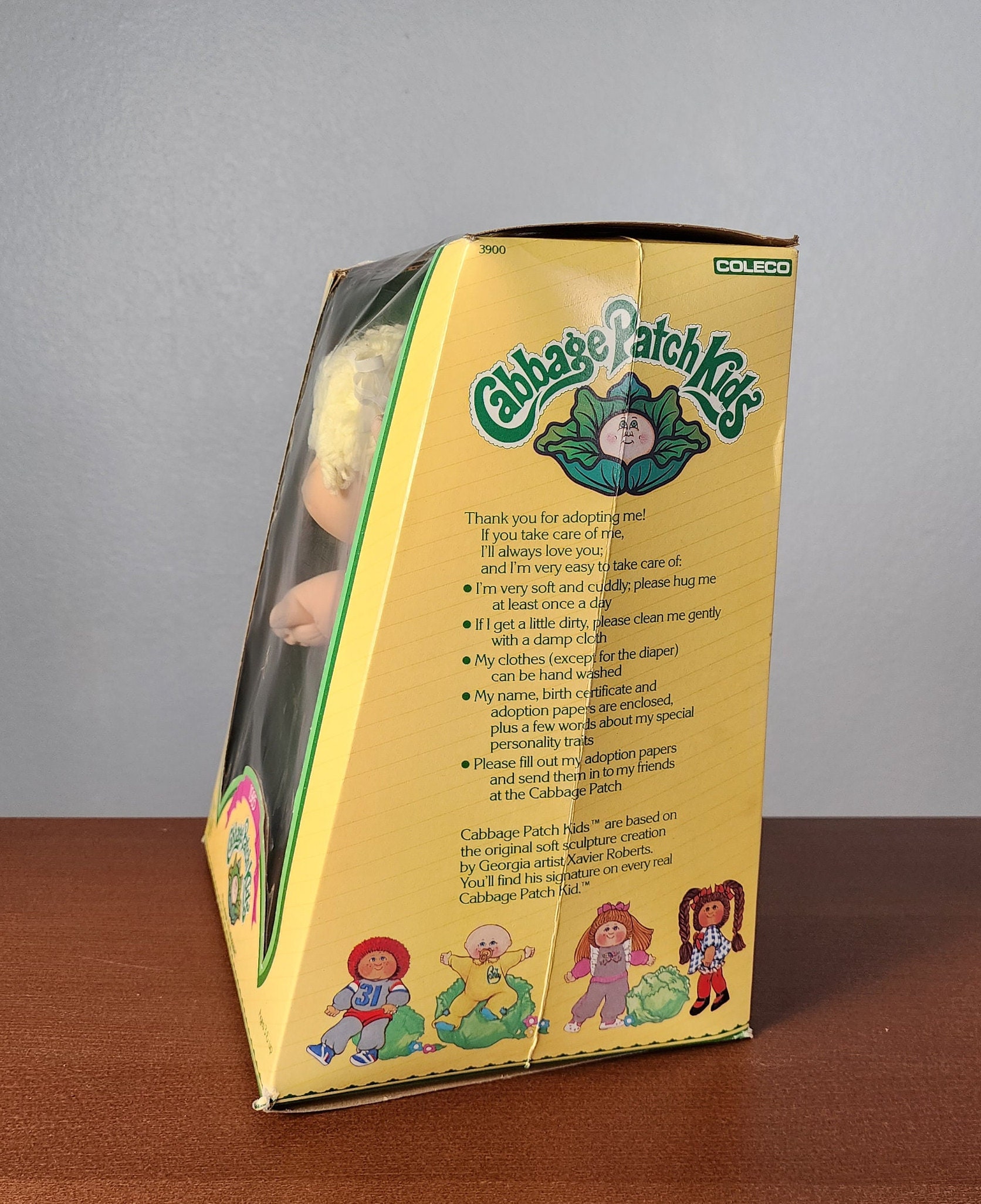 Vintage 1985 Cabbage Patch Doll in Original Box, Coleco Blonde Hair Blue Eye Doll - Etsy