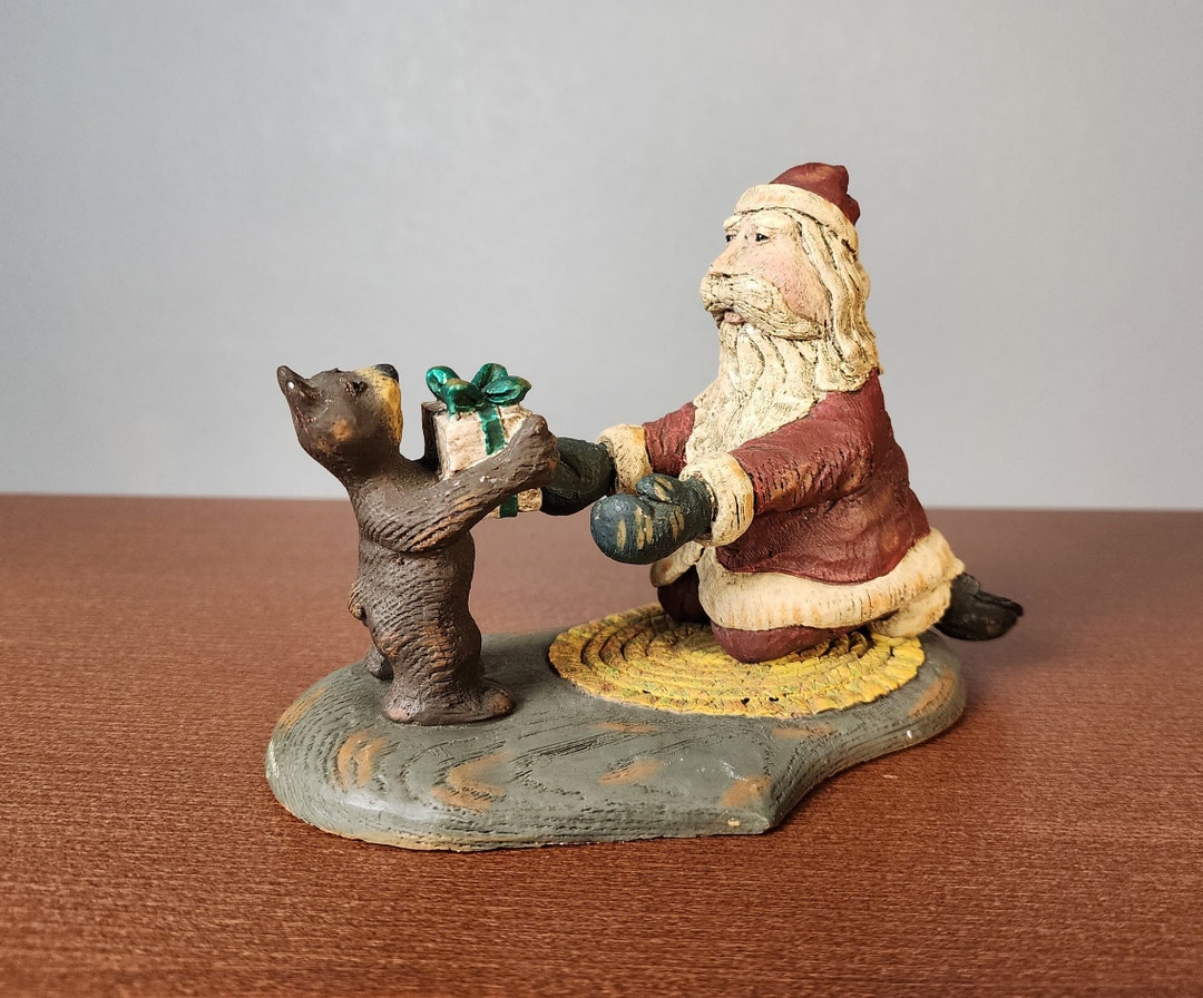 Vintage American Chestnut Folk Art, ‘A Gift or the Giver’, Santa ...