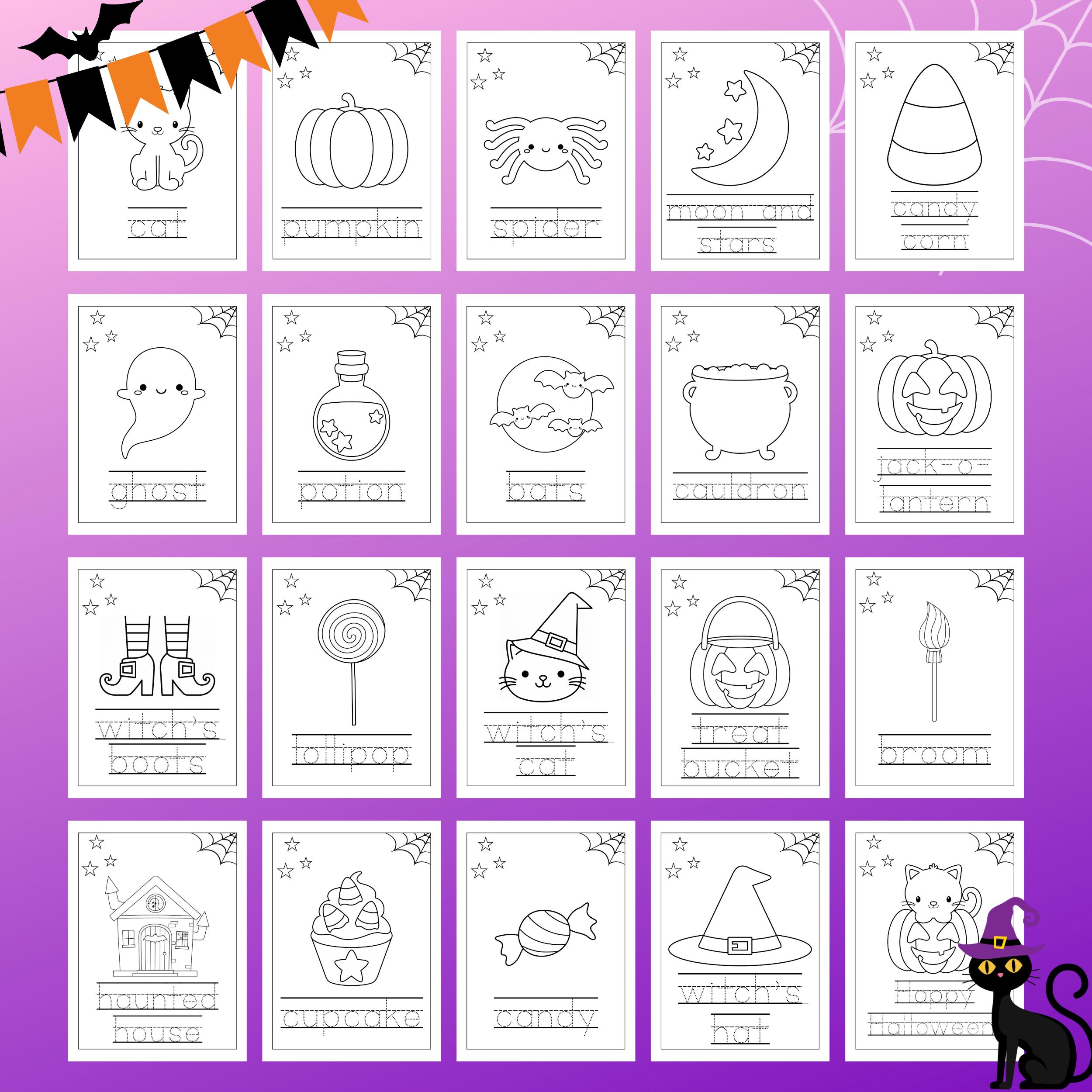 Halloween Coloring Pages for Kids, Printable Tracing Worksheets ...