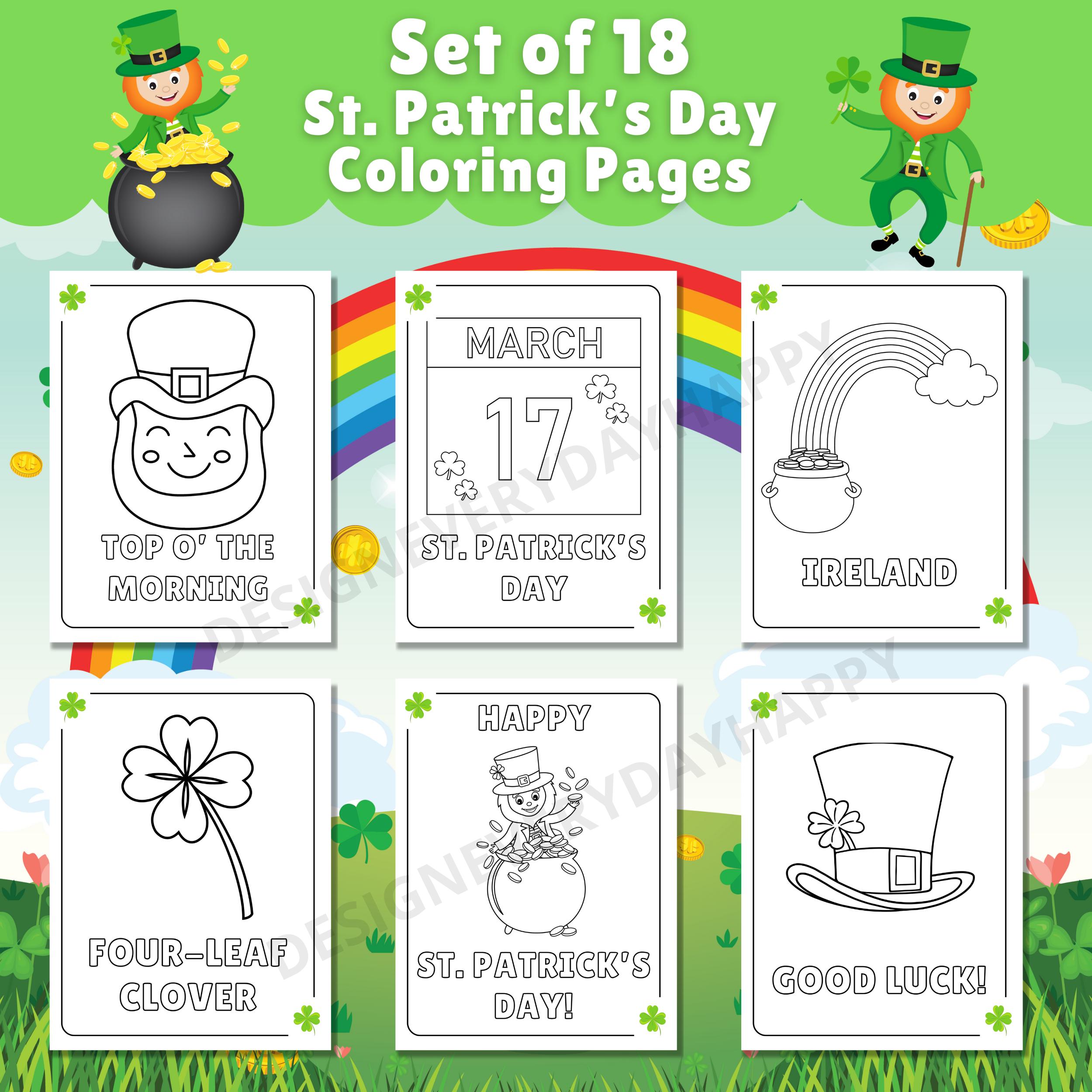 St. Patrick's Day Coloring Pages for Kids Spring Printable Coloring ...