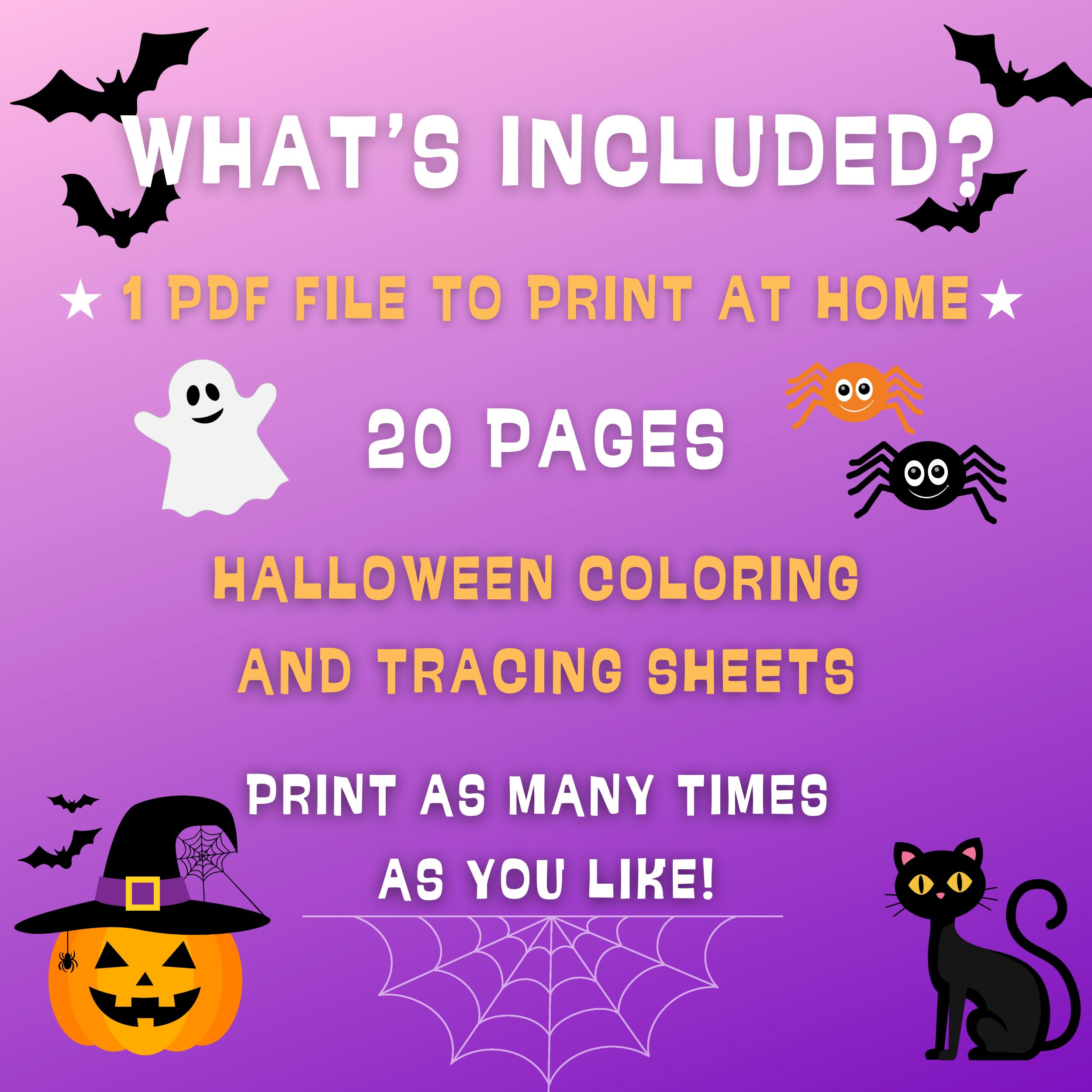 Halloween Coloring Pages for Kids, Printable Tracing Worksheets ...