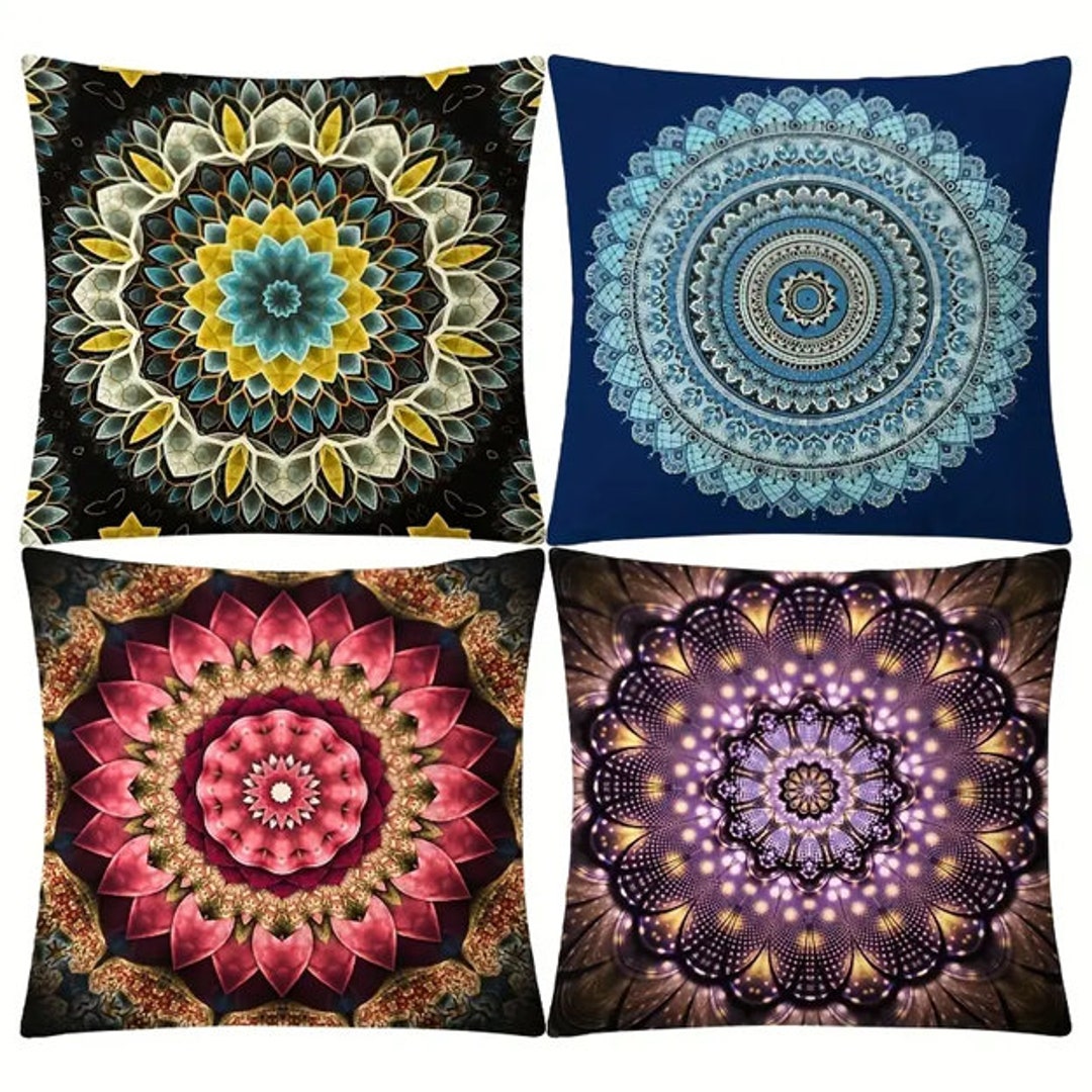 High-contrast Mandala Pillow Covers - Etsy