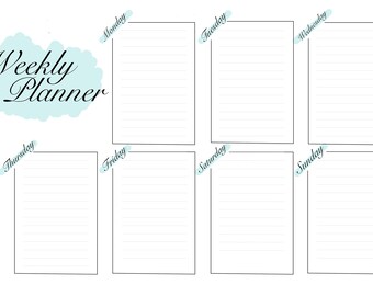 Navy Blue Weekly Planner Printable Minimalist Weekly - Etsy