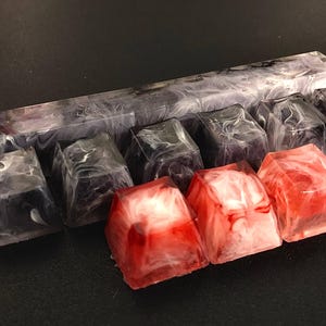 Dark Marble Keycap - Custom Resin Artisan (black & White Swirl) | OEM ...
