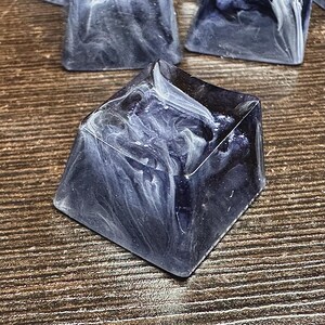 Dark Marble Keycap - Custom Resin Artisan (black & White Swirl) | OEM ...
