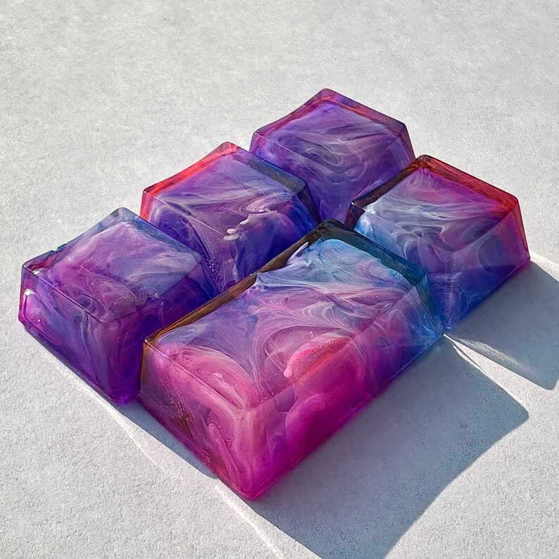 Vaporwave Fade Keycap - Custom Resin Artisan (pink & Blue Swirl) | OEM ...
