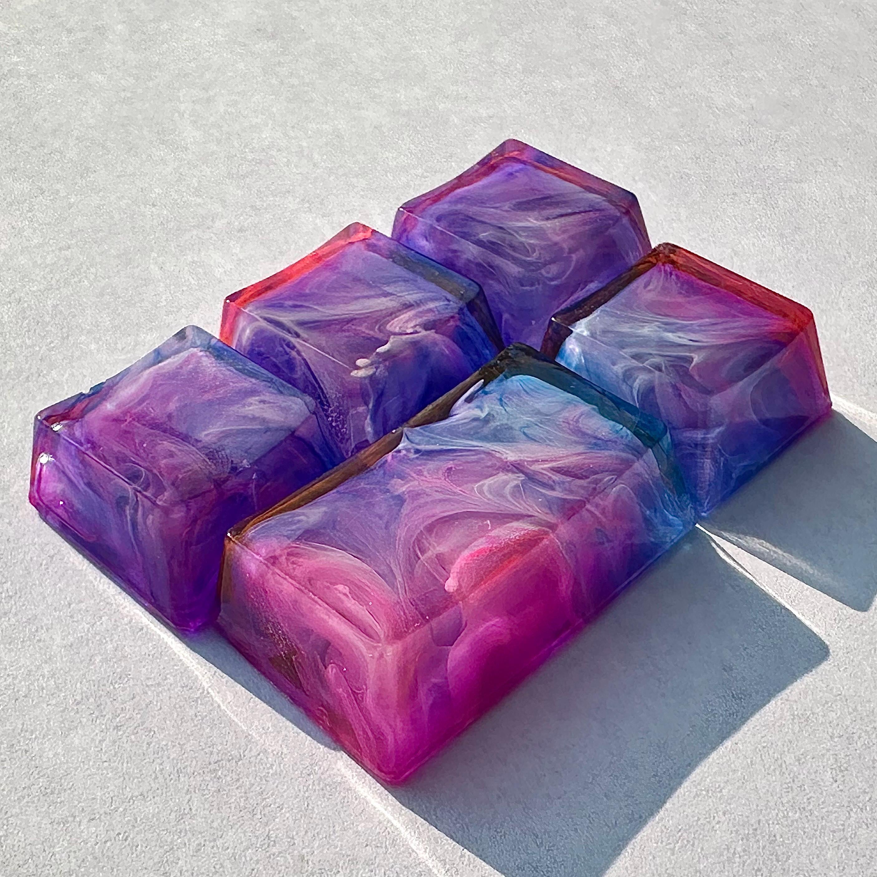 Vaporwave Fade Keycap - Custom Resin Artisan (pink & Blue Swirl) | OEM ...