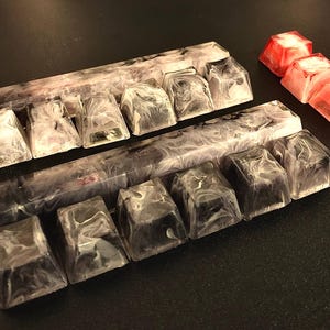 Dark Marble Keycap - Custom Resin Artisan (black & White Swirl) | OEM ...
