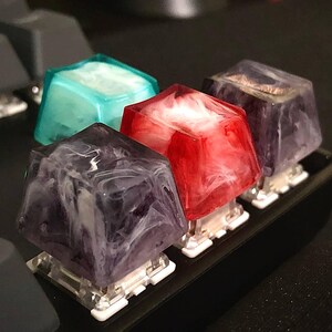 Dark Marble Keycap - Custom Resin Artisan (black & White Swirl) | OEM ...