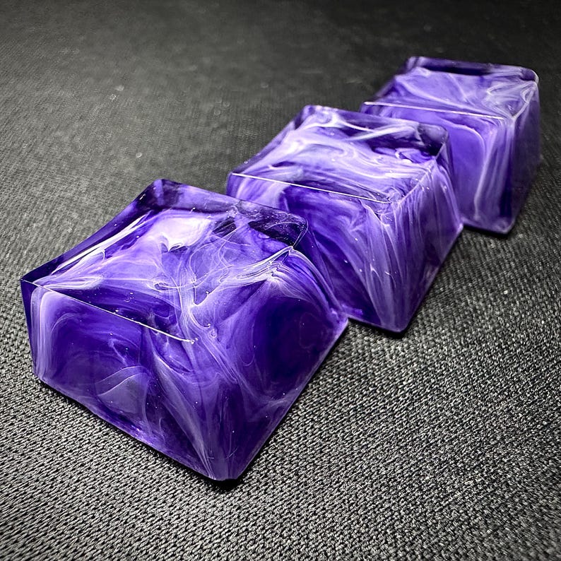 Amethyst Quartz Keycap - Custom Resin Artisan (purple & White Swirl ...