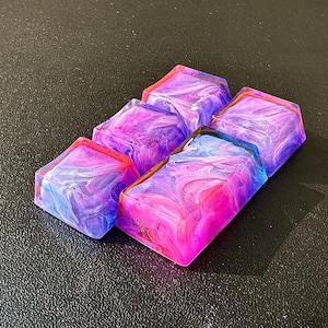 Vaporwave Fade Keycap - Custom Resin Artisan (pink & Blue Swirl) | OEM ...