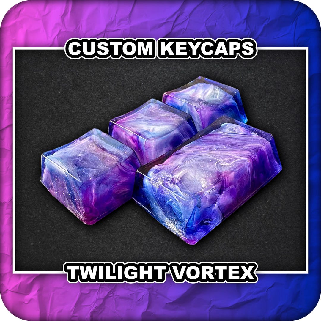 Twilight Vortex Keycap - Custom Resin Artisan (blue & Purple Swirl ...