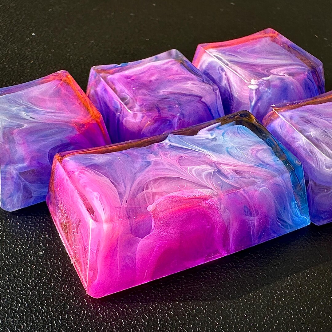 Vaporwave Fade Keycap - Custom Resin Artisan (pink & Blue Swirl) | OEM ...