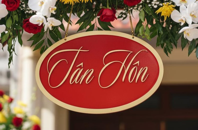 Tan Hon Wedding Sign - Bảng Tân Hôn - Traditional Vietnamese Wedding ...