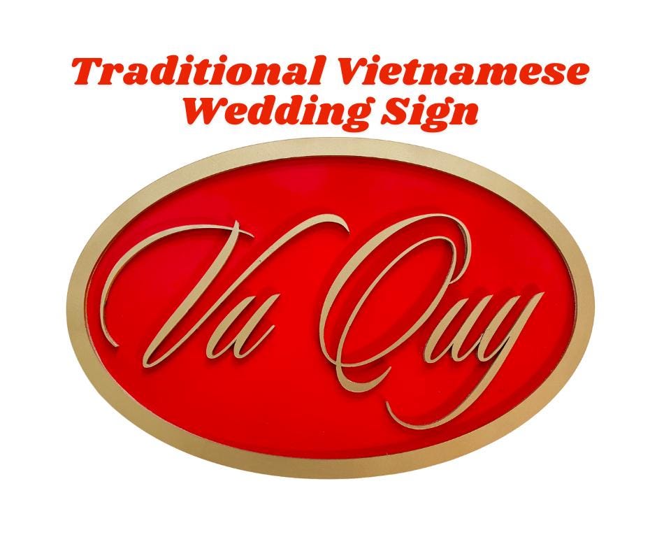 Vu Quy Sign - Traditional Vietnamese Wedding Sign - Dam Cuoi Sign ...