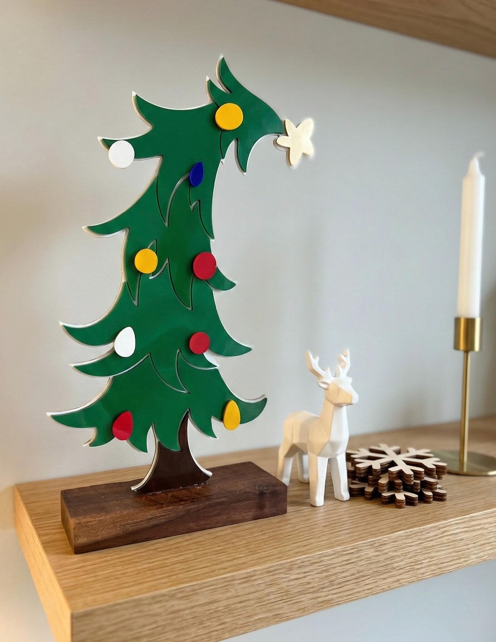 Whimsical Curved Christmas Tree SVG | Wonky 3D Holiday Decor Laser Cut ...