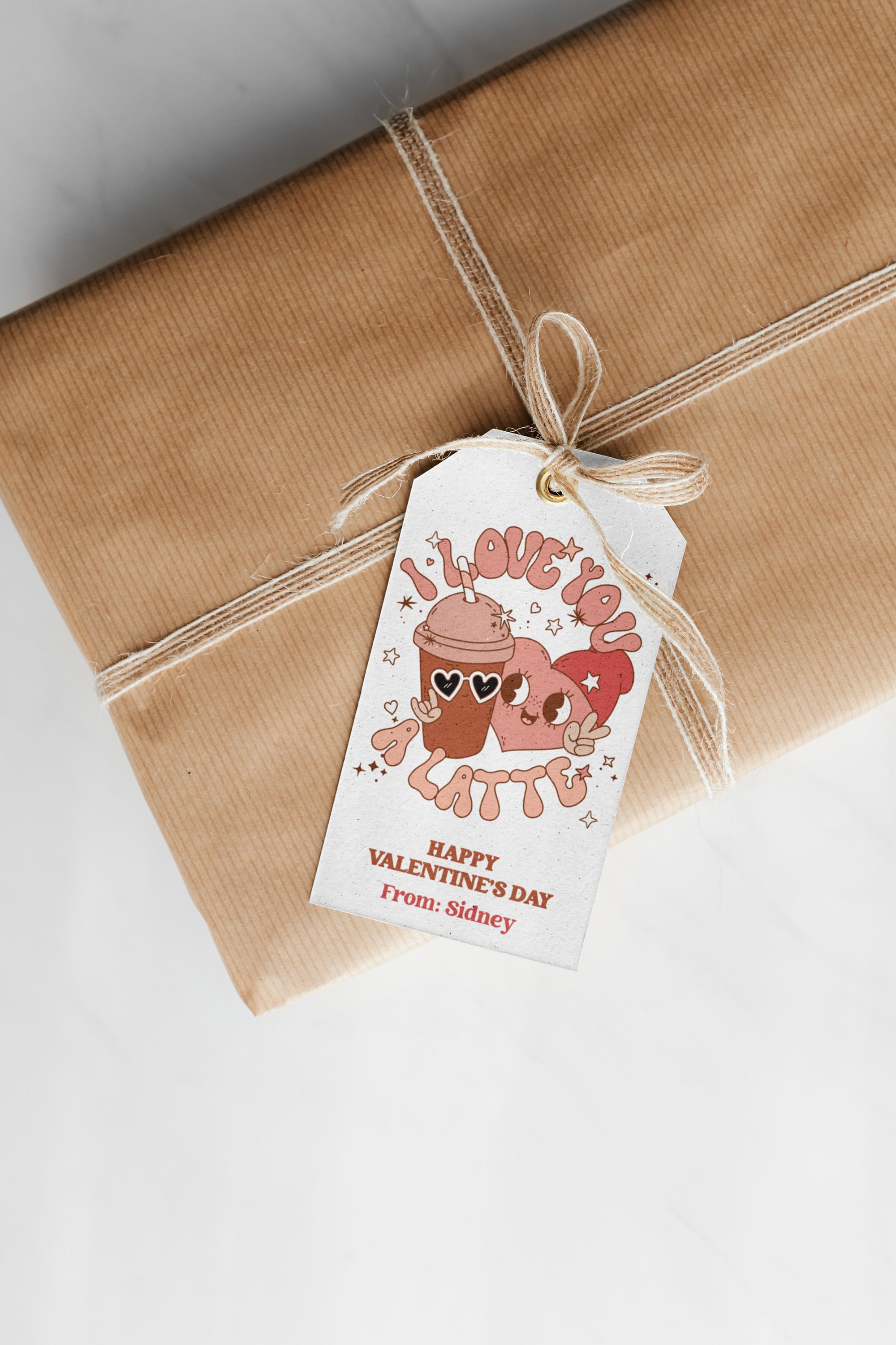 Editable Valentine's Day Gift Tag, I Love You a Latte Gift Tag Template ...