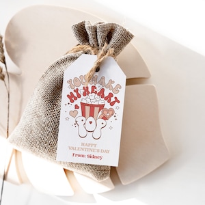Editable Valentine's Day Gift Tag, You Make My Heart Pop Gift Tag ...