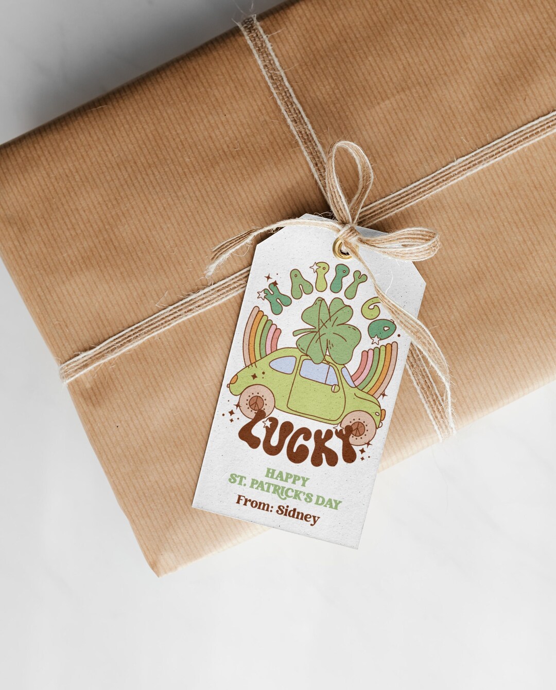 Editable St. Patrick's Day Gift Tag, Happy Go Lucky Gift Tag Template ...