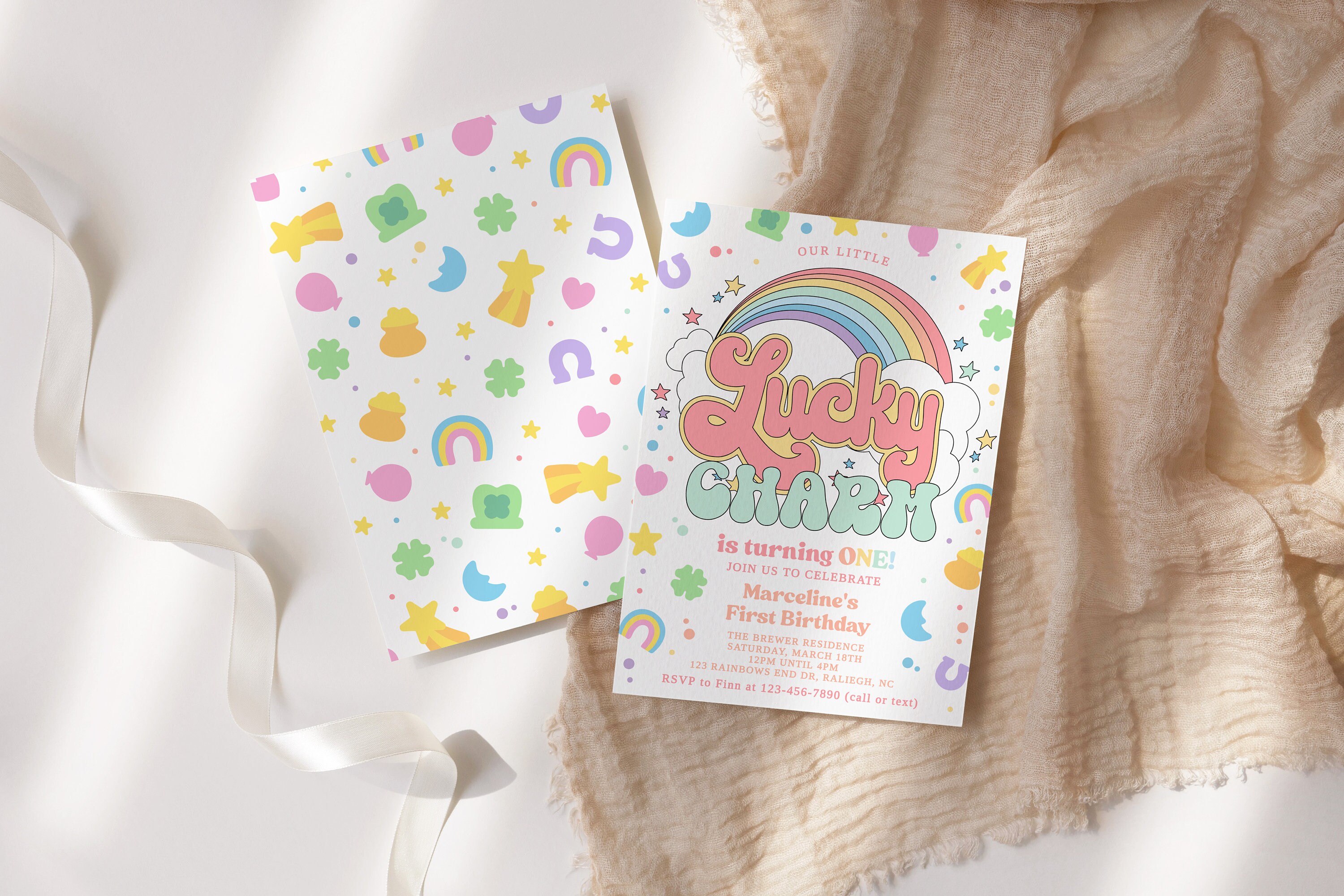 Editable Lucky Charm Birthday Party Invitation, St. Patrick's Lucky One ...