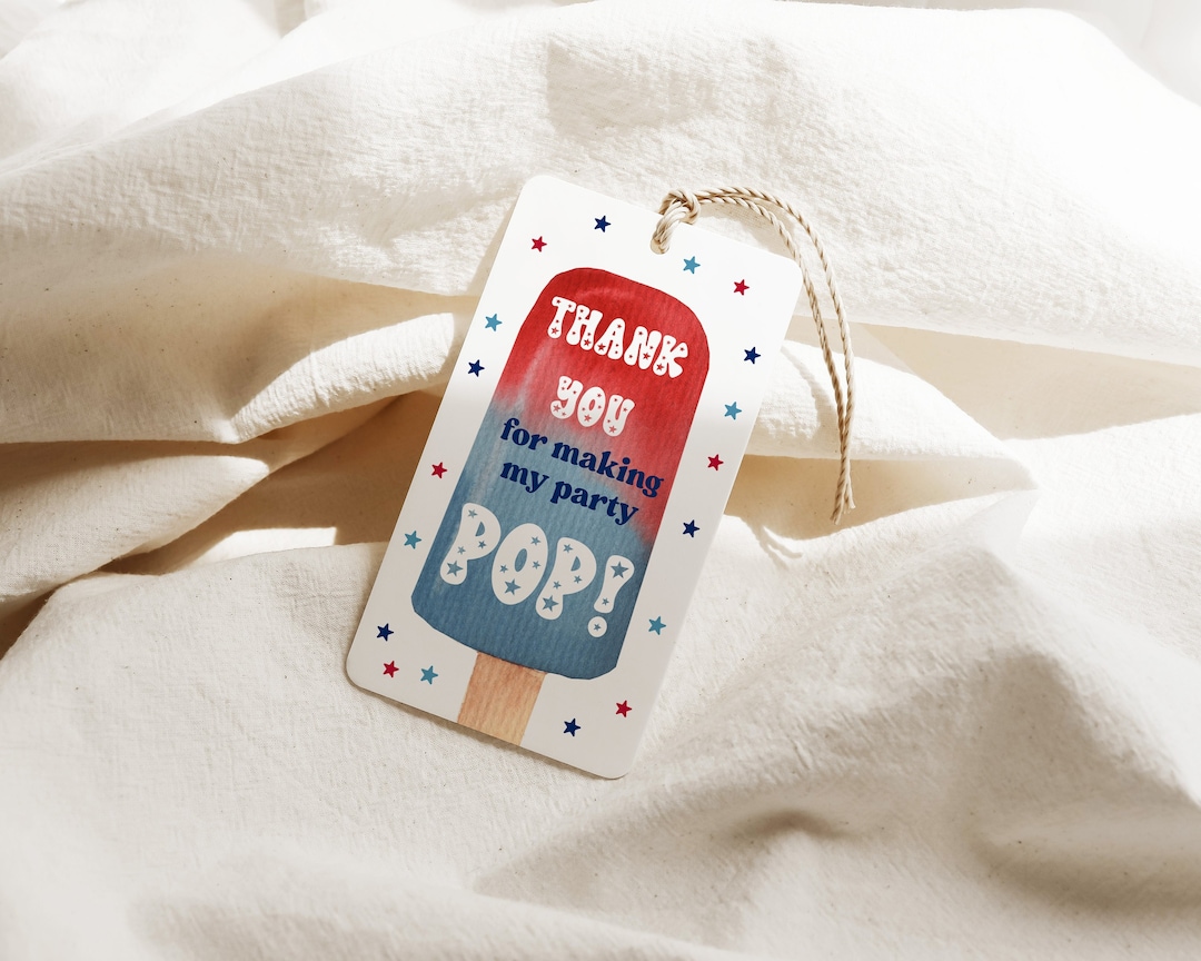 Editable Patriotic Popsicle Gift Tag, 4th of July Party Gift Tag ...