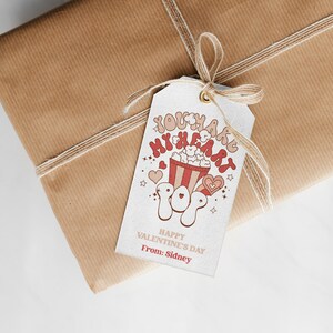 Editable Valentine's Day Gift Tag, You Make My Heart Pop Gift Tag ...