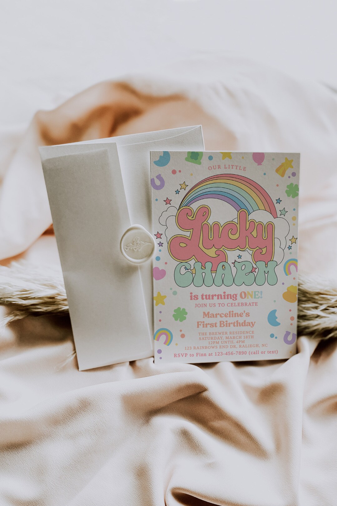 Editable Lucky Charm Birthday Party Invitation, St. Patrick's Lucky One ...