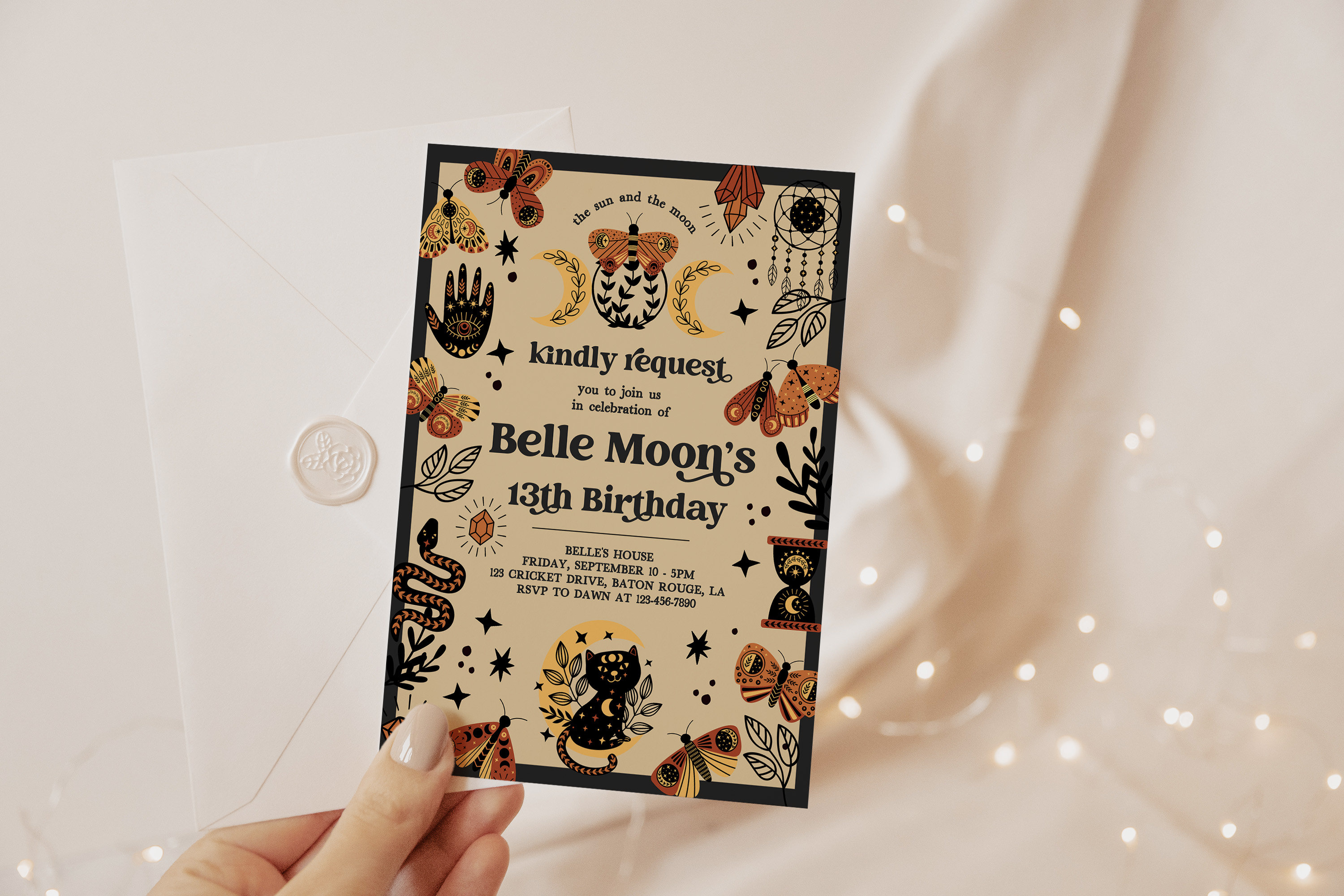 Editable Tarot Card Birthday Party Invitation Mystical - Etsy